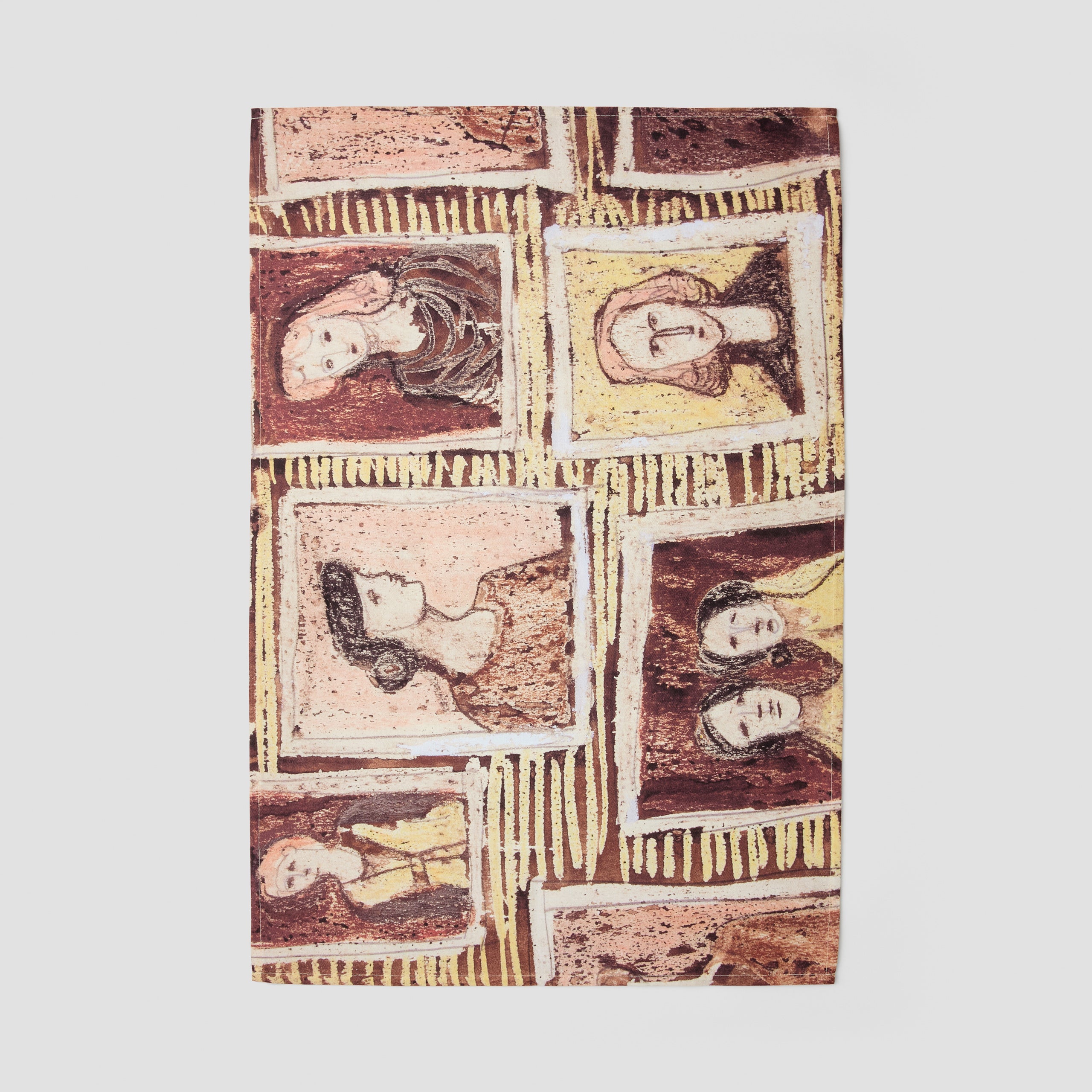 Tea Towel • Henry Moore, Detail of Textile Design: Framed Heads, 1943 ...
